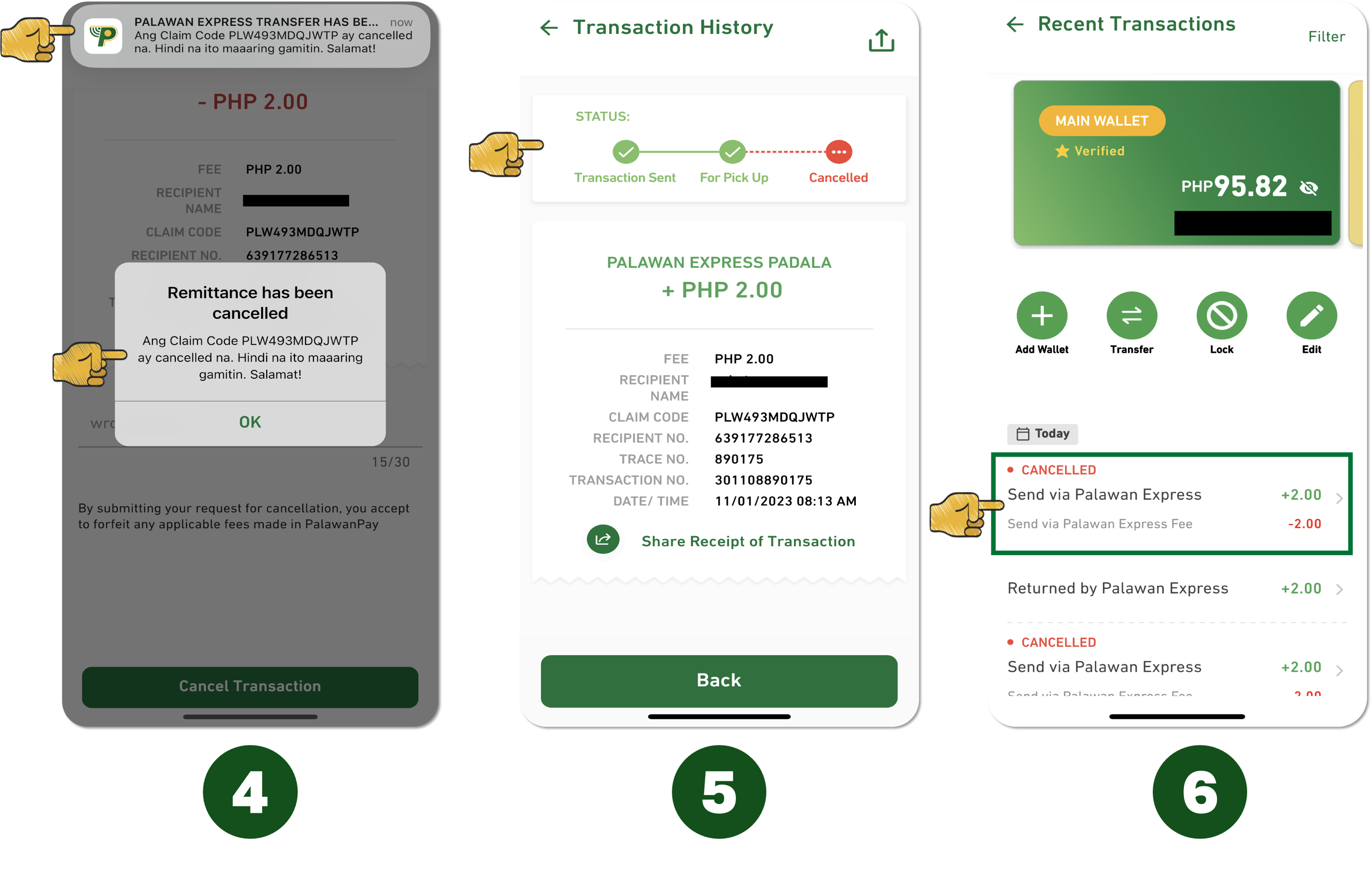 Send to Palawan Express Pera Padala Cancelation – Customer Care Portal